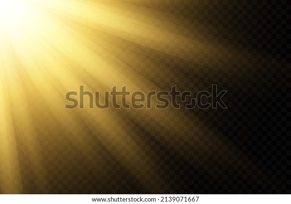 Sun Beams Light Isolated On Black Stock Vector (Royalty Free ...