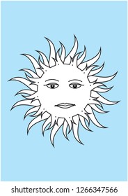 Sun Face Pattern Stock Vector (Royalty Free) 1266347566 | Shutterstock