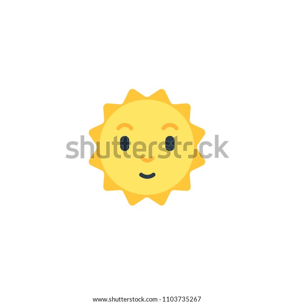 Sun Face Vector Flat Icon Stock Vector (Royalty Free) 1103735267 ...