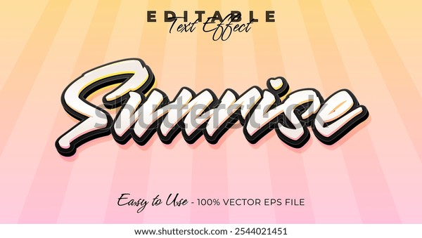 Sunrise Text Effect Typography Template Vector Stock Vector (Royalty ...