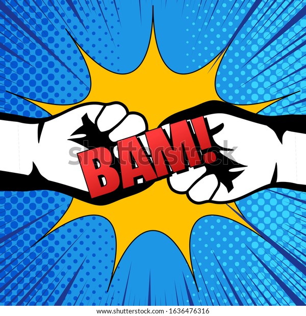 Super Punch Comic Concept Bam Wording Stock Vector (Royalty Free ...