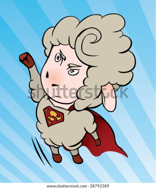 Super Sheep: เวกเตอร์สต็อก (ปลอดค่าลิขสิทธิ์) 38792389 | Shutterstock