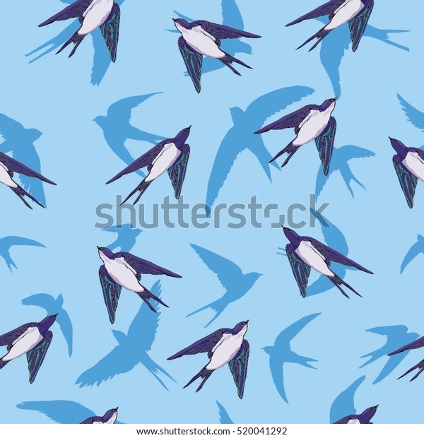 Swallow Bird Vector Illustration Stock Vector (Royalty Free) 520041292 ...