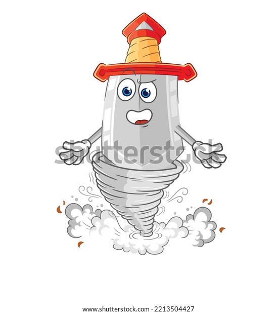 Sword Tornado Cartoon Character Vector Stock Vector (Royalty Free ...