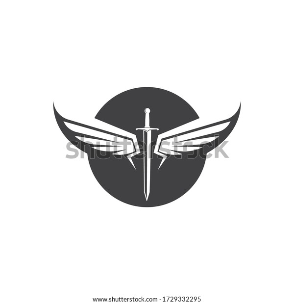 Sword Wings Logo Icon Vector Illustration Stock Vector (Royalty Free ...