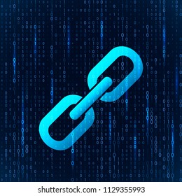 Symbol Blockchain Hyperlink On Binary Code: vector de stock (libre de regalías) 1129355993 ...