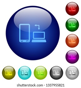 Syncronize Mobile Computer Icons On Round Stock Vector (Royalty Free) 1337955821 | Shutterstock