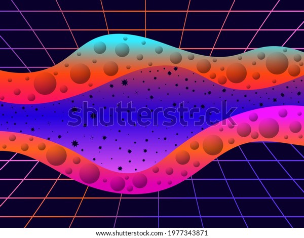 Synthwave Pattern Cyber Space Laser Grid Stock Vector (Royalty Free ...