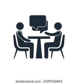 Table Conversation Interview Negotiations Discussion Vector Stock ...