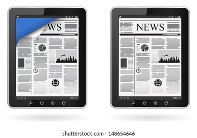 2+ Hundred Newspaper Book Tablet Smartphone Computer Royalty-Free ...