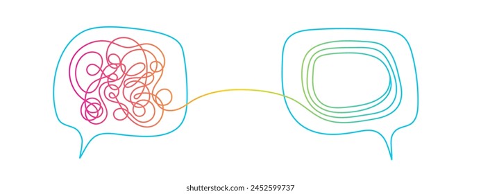 Tangle Thoughts Line Concept Simplify Complex Stock Vector (Royalty ...