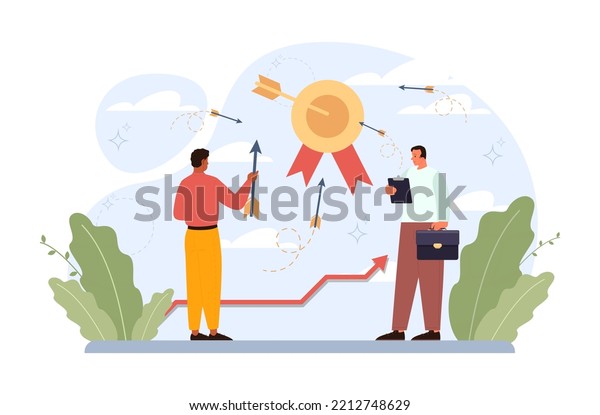 Target Concept Ambitious Characters Aiming Target Stock Vector (Royalty ...
