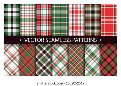 Red Green Black Christmas Tartan Buffalo Stock Vector (Royalty Free ...