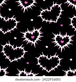 Tattoo Y2k Seamless Pattern Vector Hand Stock Vector (Royalty Free ...