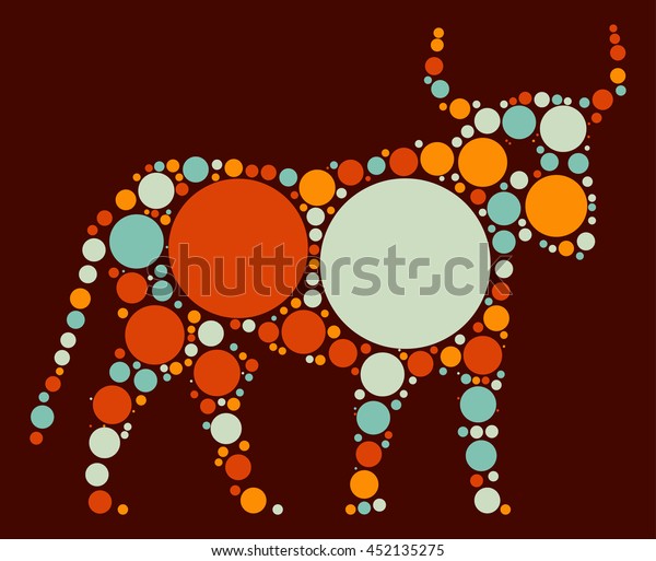 Taurus Shape Vector Design By Color Stock Vector (Royalty Free ...