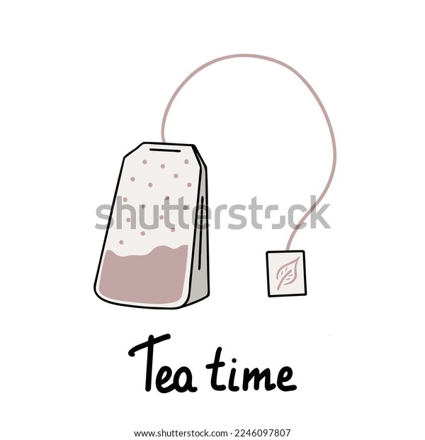 Tea Bag Tea Time Text Vector Stock Vector (Royalty Free) 2246097807 ...