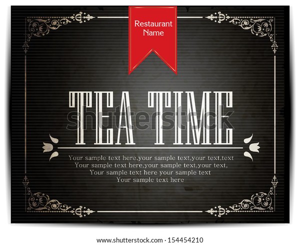 Tea Time Card Vector Illustration Stock Vector (Royalty Free) 154454210 ...