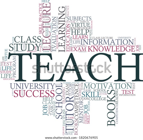 Teach Vector Illustration Word Cloud Isolated Stock Vector (Royalty ...