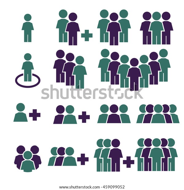 Team Work Crowd Icon Set Stock Vector (Royalty Free) 459099052 ...