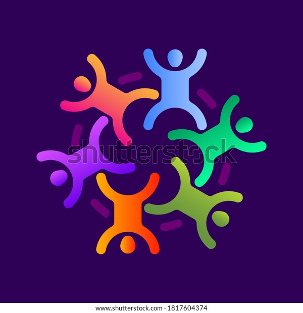 Teamwork Logo Holding Group Six People Stock Vector (Royalty Free ...