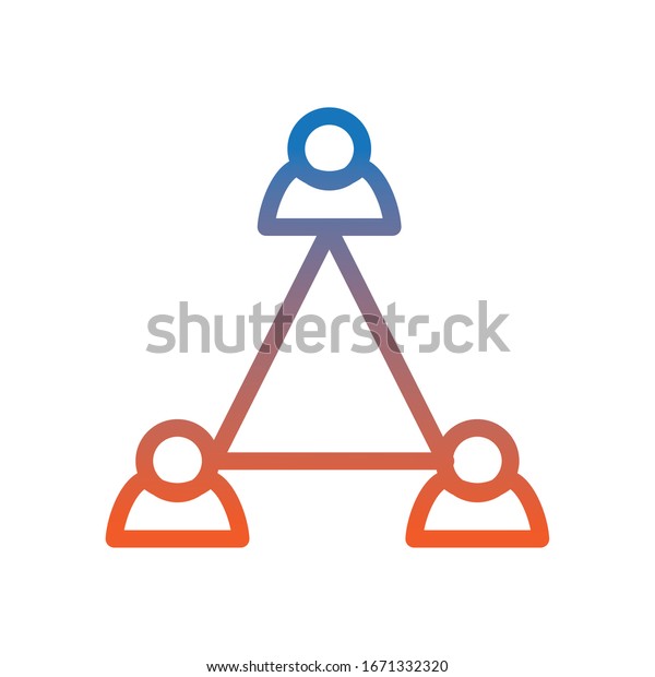 Teamwork People Triangle Icon Vector Illustration Stock Vector (Royalty ...