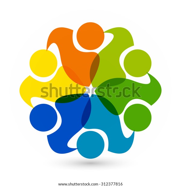 Teamwork Unity Icon Logo Vector Illustration Stock Vector (Royalty Free ...