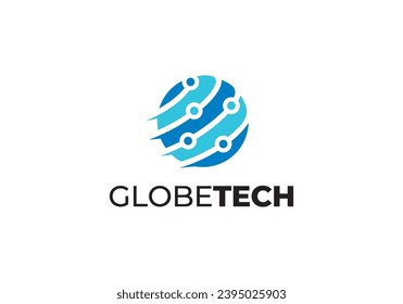 Tech Global Logo Globe Data Technology Stock Vector (Royalty Free ...