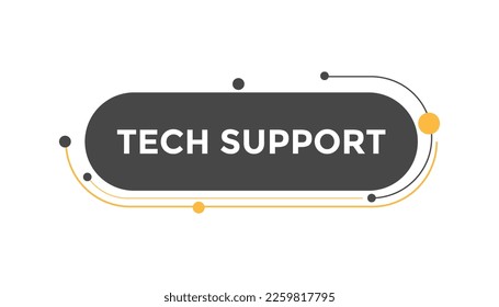Tech Support Button Web Banner Templates Stock Vector (Royalty Free ...