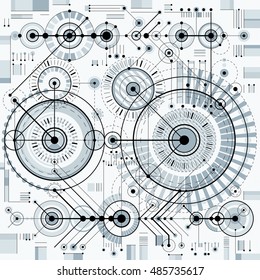 Technical Drawing Dashed Lines Geometric Shapes: vector de stock (libre ...