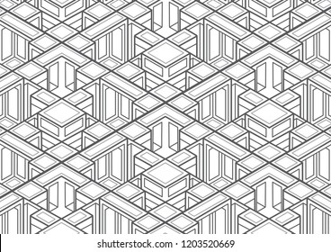Technical Isometric Drawing Cubes Pattern Isometric: vector de stock ...