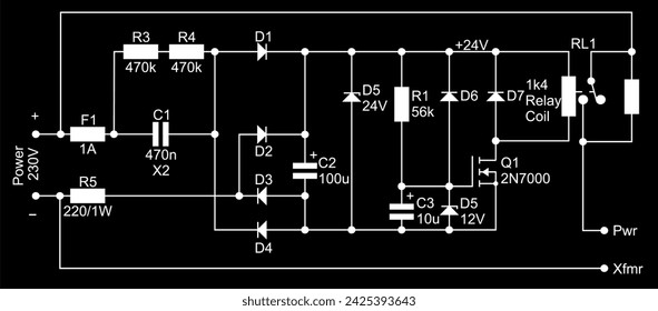 Technical Schematic Diagram Electronic Device Vector Stock Vector ...
