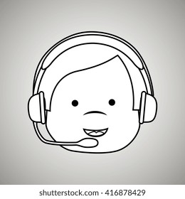 Call Center Line Art Icon Customer Stock Vector (Royalty Free ...