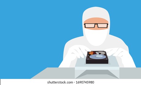 Technician Opened Hard Disk Inside Service Stock Vector (Royalty Free ...