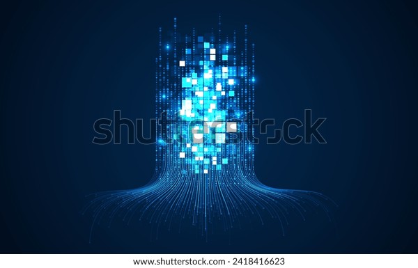 Technology Background Big Data Visualization Concept Stock Vector ...