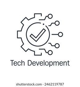 Technology Development Cogwheel Check Mark Innovation Stock Vector ...