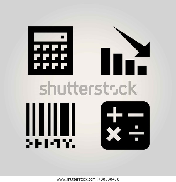 Technology Vector Icon Set Barcode Calculator Stock Vector (Royalty ...
