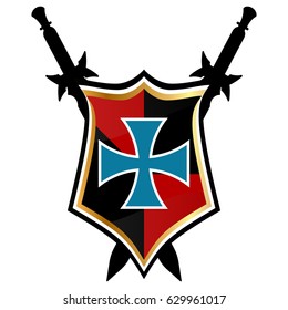 Templar Shield Vector Icon Stock Vector (Royalty Free) 629961017 ...