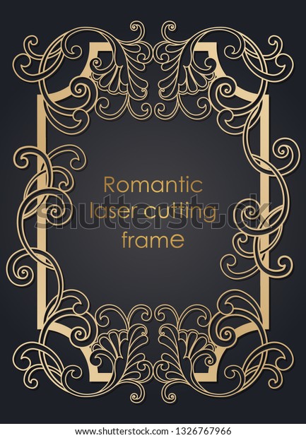 Template Frame Vector Laser Cutting Unique Stock Vector (Royalty Free ...
