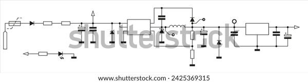 Template Technical Schematic Diagram Pulse Stabilizer Stock Vector ...