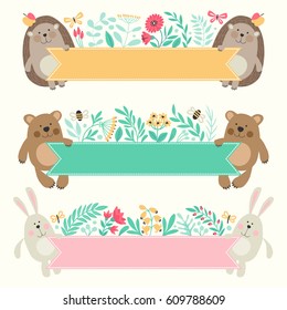 Templates Frames Headers Set Illustrations Wild Stock Vector (Royalty ...
