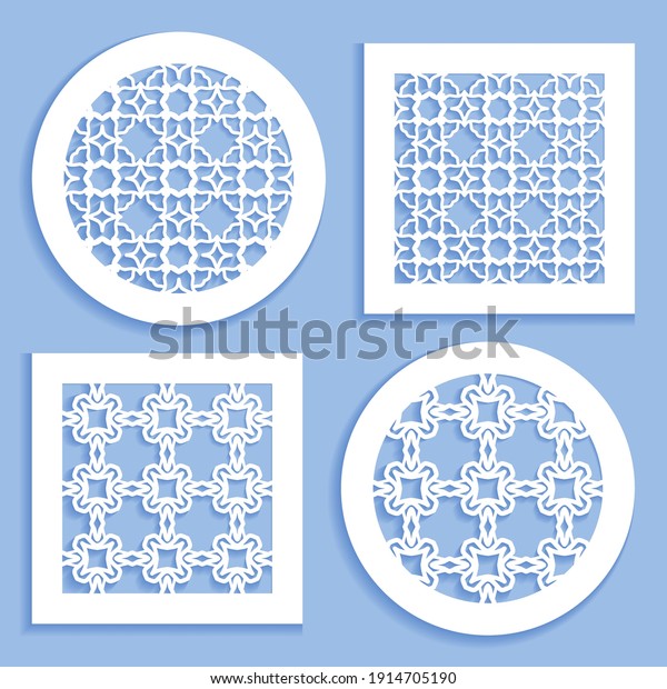 Templates Laser Cutting Plotter Cutting Printing Stock Vector (Royalty ...