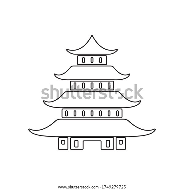 Temple Line Icon Vector Simple Design Stock Vector (Royalty Free ...