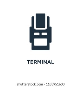 Terminal Icon Black Filled Vector Illustration Stock Vector (Royalty ...