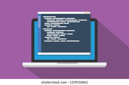 Minimal Modern Flat Vector Illustration Coding Stock Vector (Royalty ...