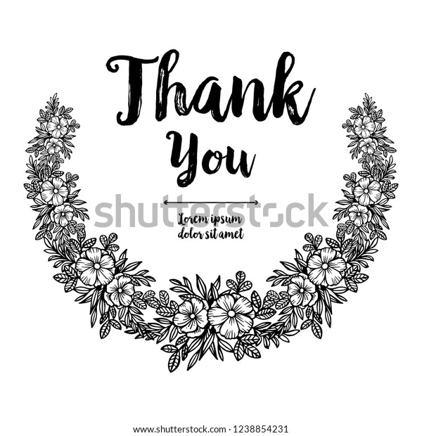 Thank You Lettering Design Flower Vector Stock Vector (Royalty Free ...
