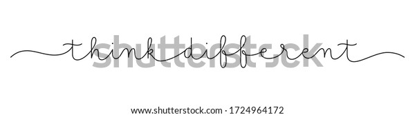 Think Different Black Vector Monoline Calligraphy Stock Vector (Royalty ...