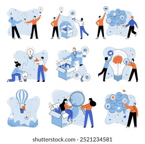 Thinking Process Vector Illustration Success Result Stock Vector ...