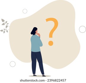 Thinking Skeptical Man Flat Vector Illustrationpuzzlement Stock Vector ...