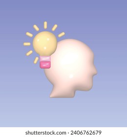 Thinking Solving Problem Concept Realistic 3d Stock Vector (Royalty ...