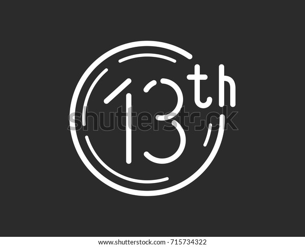 Thirteenth Logotype Thirteen Vector Sign 13th Stock Vector (Royalty ...